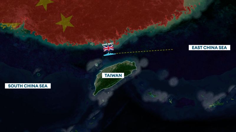 Offshore patrol vessel HMS Spey transits the Taiwan Strait despite China's warnings